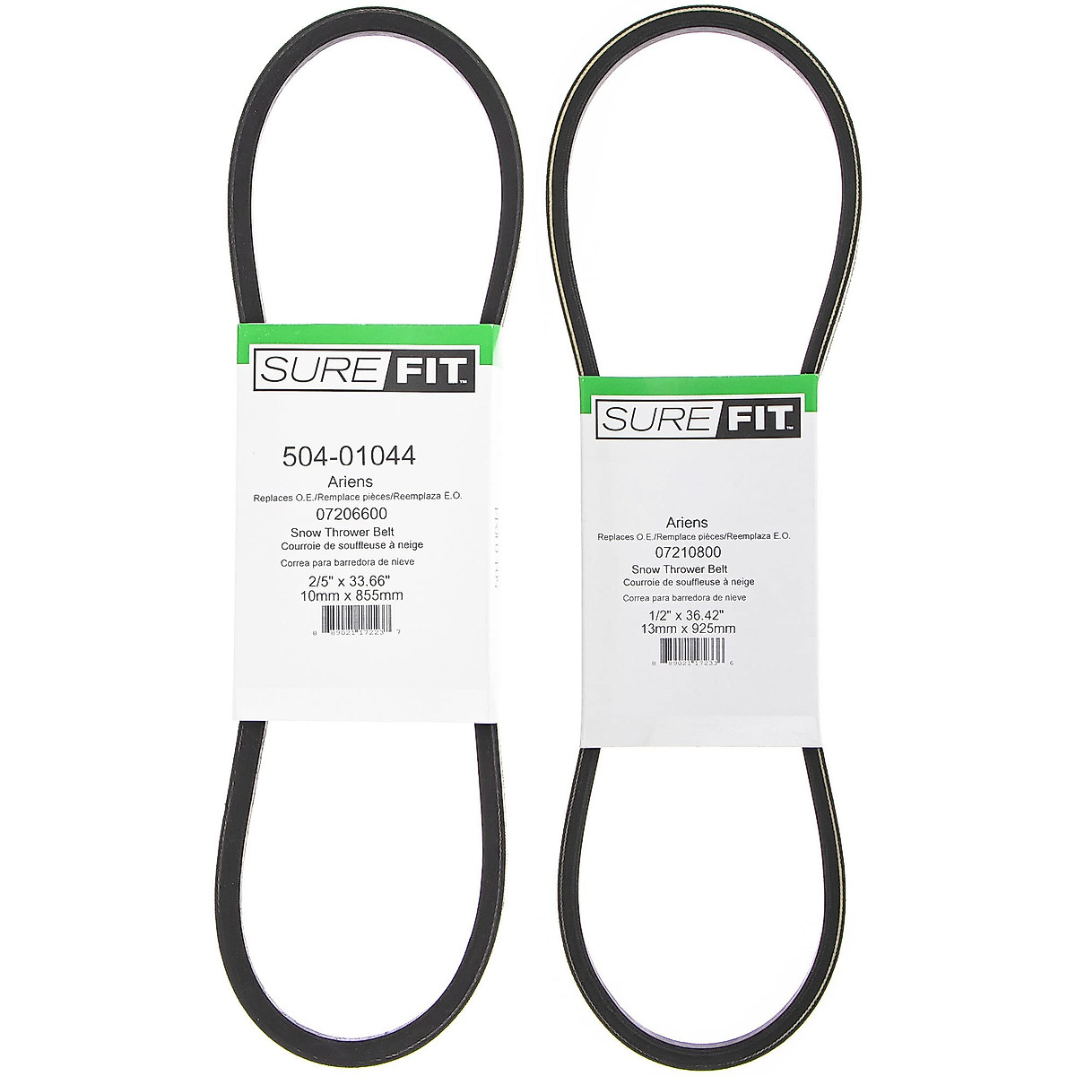 SureFit Auger Drive Belts Replacement for Ariens 07210800 07206600 ST524 ST724 ST824 ST828 ST1024 ST1028 Snow Blowers