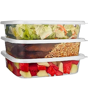 Stackable Premium Clear Plastic Containers with Lids - 80oz (Pack of 2) - Durable, Reusable & BPA-Free Storage Solutions - Perfect for Weddings, Parties & More