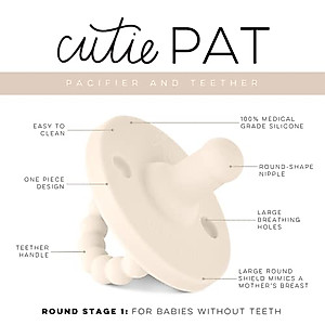 Ryan & Rose Cutie PAT Pacifier Teether (Stage 1, Ivory)