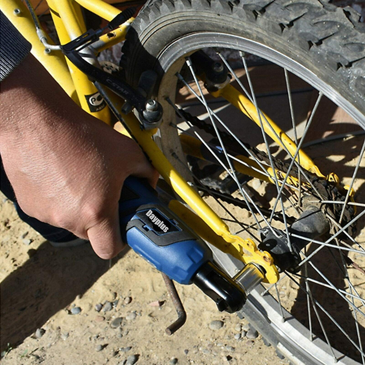 ZhanGe Cordless Ratchet Wrench 3/8 Inch Impact Wrench Electric Cordless Wrench 12V 40Nm 2X Battery+Charger