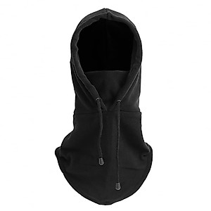 WITHMOONS Winter Hood Balaclava Fleece Face Neck Mask Neck Warmer Cold Weather Hood Black TPYC103883
