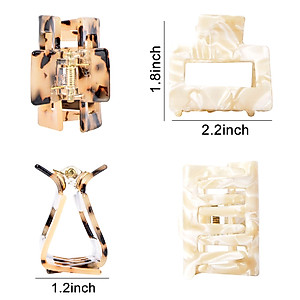 Tortoise Shell Ponytail Cuffs Elastic Hair Band Hair Tie Leopard French Design Hair Band Headwear for Women Girls,Pack of 3