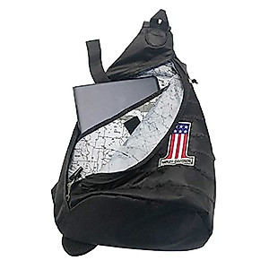 Harley-Davidson #1 RWB Logo Deluxe USB Quilted Travel Sling Backpack - Black