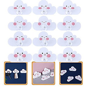 Cabilock 12pcs Cloud Hook Backpack Keychain Kids Backpack Hanger Cloud Wall Hanger Colgador De Llaves para Pared Cute Wall Hangers Decorative Wall Hook White Acrylic Child The Clouds Hat