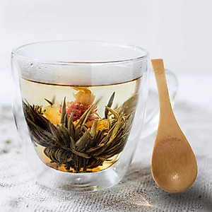 Mainstream Source® Glass Espresso Mugs – Insulated, Double Walled Mug and Espresso Shot Glass with 2 Durable Wooden Spoons, Holds 5.5oz of Espresso (Set of 2)