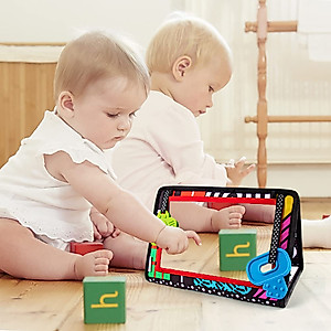 teytoy Tummy Time Mirror Infant Toys Newborn Toys 0-3 Months Brain Developmental Baby Mirror Tummy Time Toys Black and White High Contrast Baby Toys 4 6 9 12 Month Boys Girls Crawling Sensory Toy