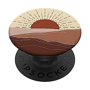 Minimalist Sun Abstract Sunset Simple Nature Bohemian Boho PopSockets PopGrip: Swappable Grip for Phones & Tablets