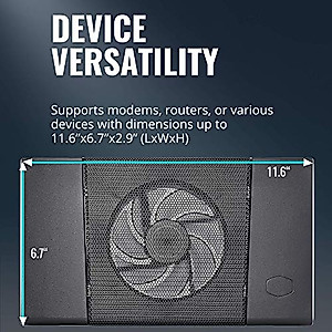 Cooler Master NotePal Connect Stand Network Devices Cooling Solution, Metal Mesh, SickleFlow 120 Reverse Edition Fan, and USB Connectivity