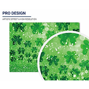 Allenjoy 7x5ft Happy St. Patrick's Day Backdrop Spring Bokeh Sequins Lucky Green Shamrock Photography Background for Children Family Irish Festival Celebration Party Decor Banner Photo Booth Props