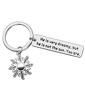 Vadaka Encouragement Gift Jewelry Inspirational Keychain for Women Men Best Friend Gift Friendship Jewelry He is Very Dreamy But He is Not The Sun You are Keyring Birthday Christmas Graduation Gifts