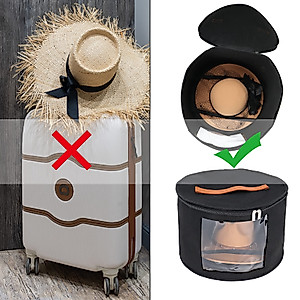 Hat Boxes for Women Storage Hat Box Travel Case Foldable Hat Storage Box with Lids Hat Organizer Cowboy Hat Holder Hat Storage for Various Types of Hats Toys,Black