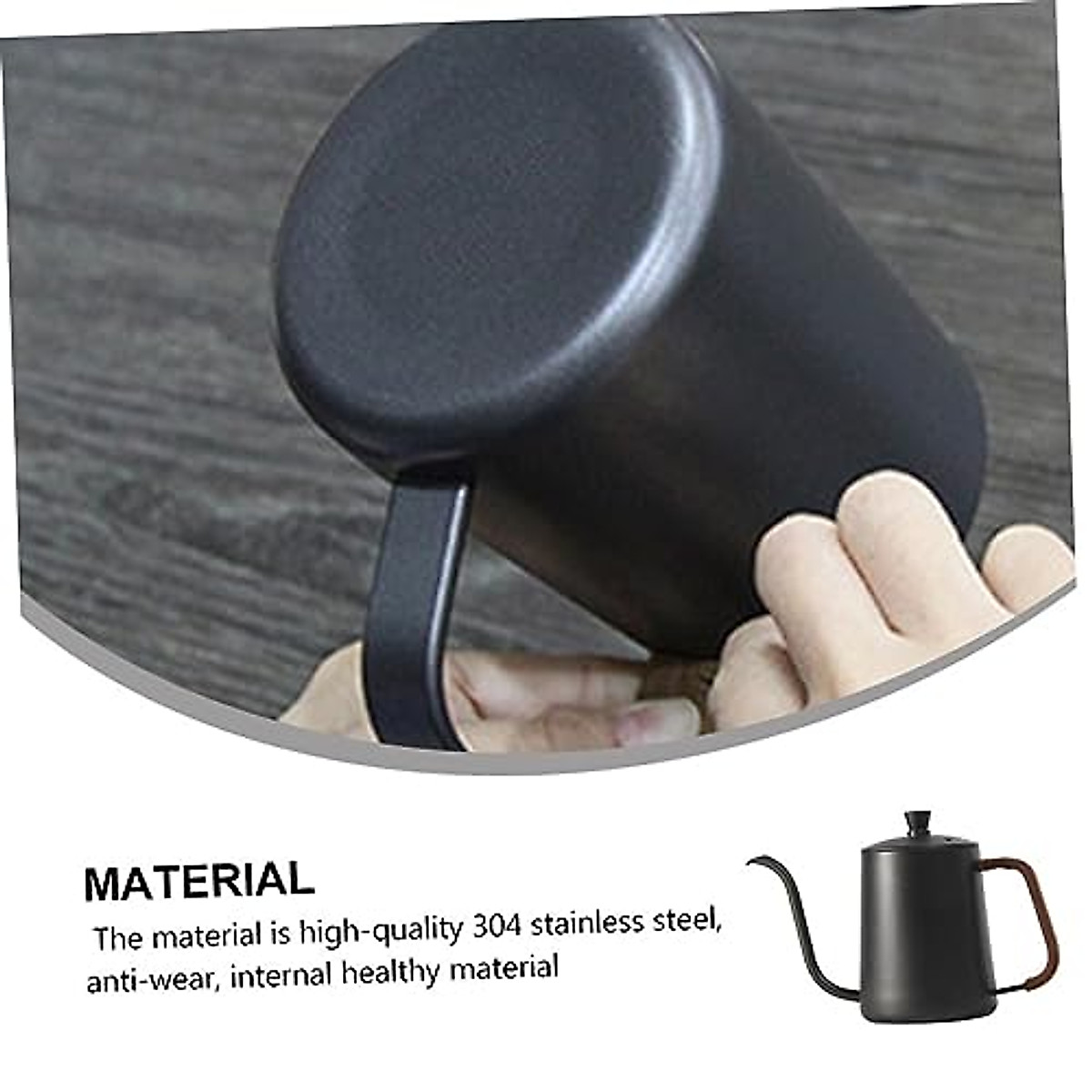 FELTECHELECTR 1pc Hand Pour Coffee Pot Coffee Brewer Manual Espresso Maker Gooseneck Kettle Stovetop Thermal Coffee Maker Mini Water Kettle Vintage Boil Water Pot Black