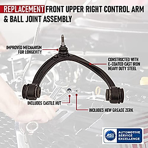 Replacement Front Upper Right Control Arm and Ball Joint Assembly - Compatible with Cadillac, Chevy and GMC Vehicles - Escalade, Silverado 1500, Suburban, Tahoe, Sierra 1500, Yukon - Replaces RK80670