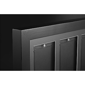 4Grids Trading Cards Display Frame, 100% Solid Wood Frame with 4 Pieces Magnetic Card Holder for Football, Basketball, Hockey Collector Cards(Standard Cards, Black)