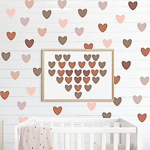 Heart Wall Decals for Girls Bedroom Decor 6 Color Boho Hearts Wall Art Stickers Nursery Decals Kids Room Wall Decor Stickers Vinyl Boho Wall Decor Peel & Stick Baby Room Playroom Classroom Boho Nursery Decor