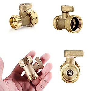 YELUN Garden hose shut off Valve- 3/4”Heavy Duty Brass Shut Off Valve Hose ball Valve Garden Hose Connector 2 Set