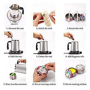 Candle Making Kit, Full Set - Soy Wax, Candle Wick, Stirring Spoon, 4.4 oz Candle Jar & More - DIY Starter Scented Candles Making Kit