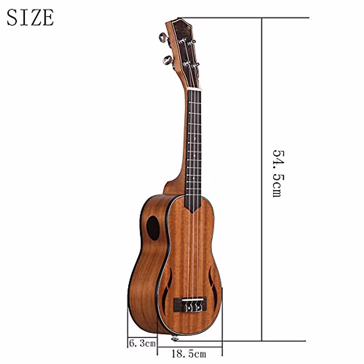 LMMDDP 21 Inches Ukulele Mahogany Wood Acoustic Guitar Mahogany Fingerboard Neck Hawaii 4 String Guitar