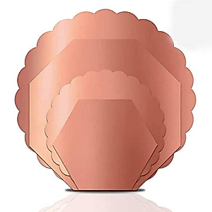 Cake Boards 6 8 10 12 Inch Set of 12 Cardboard Cake Circles Base 3 of Each Size Set Round Octagon Inchhexagon Cake Circles Cake Trays Disposable for Cake Decoration Wedding Birthday Party (Rose Gold)
