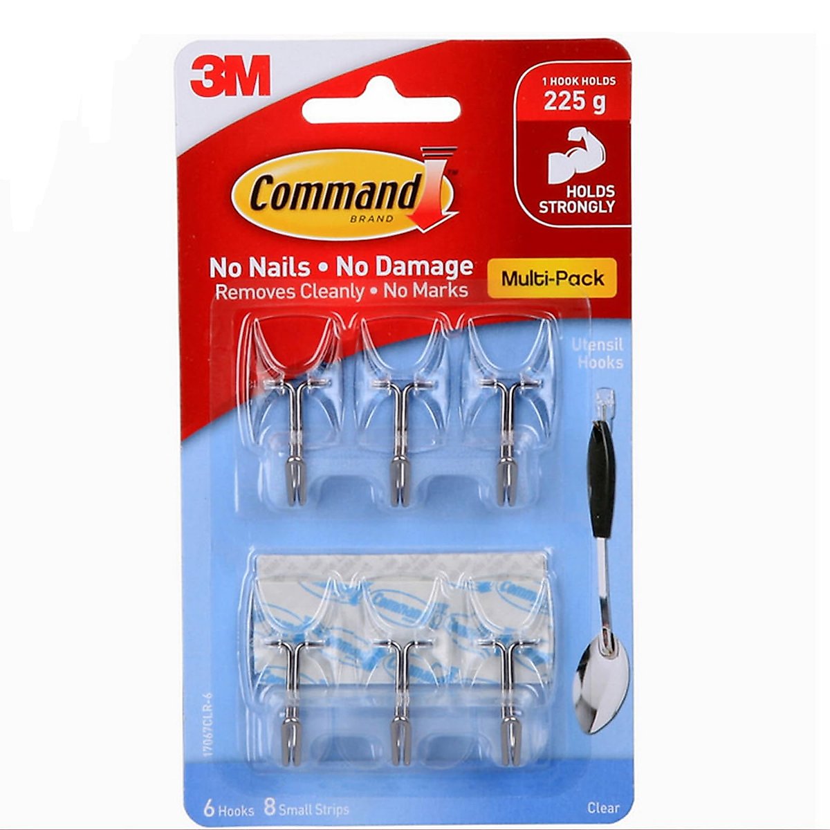 Command Hooks Damage-Free Wall Hooks,6 Medium Wire Toggle Hooks with Adhesive Strips, No Tools Needed for Easy Hanging, Ideal for Organizing Keys, Calendars, and Dorm Decor, Holds Up to 225 Gram Each