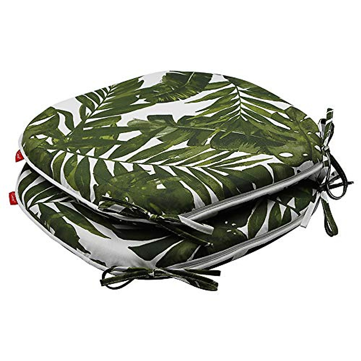 SleepMan Outdoor Chair Pads Seat Cushions U Shape Home Chair Cushion for Garden Patio, Set of 2 (Set of 2, Green Leaves)