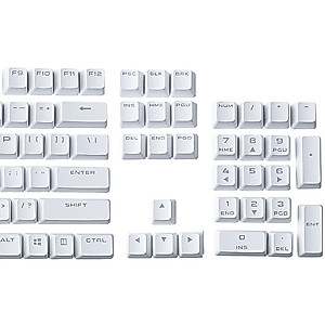 PBT Double-Shot Full Set 104 Key keycaps US Layout Replacement for Corsair K70 RGB MK.2 SE Mechanical Keyboard (White)