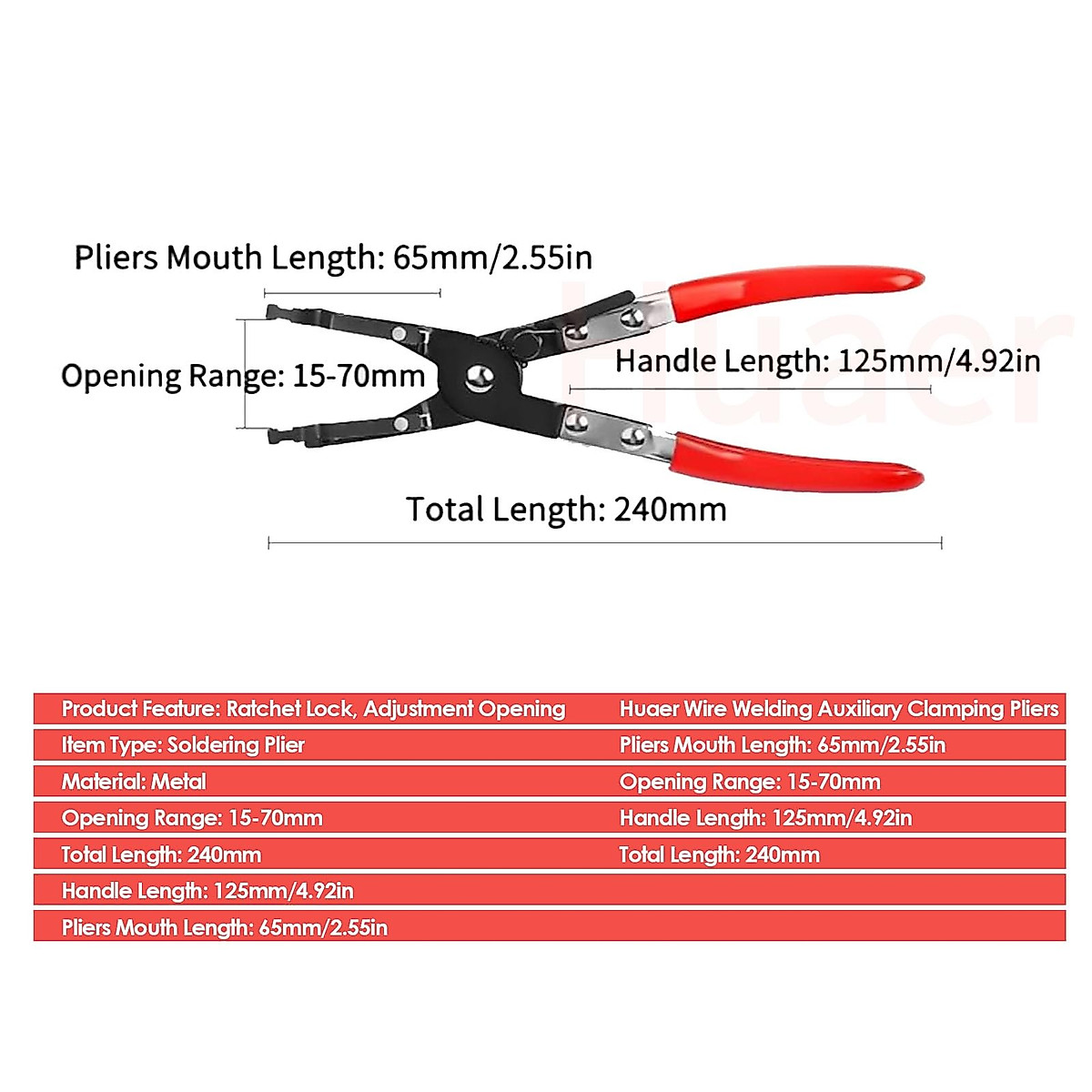 Akozon Car Soldering Pliers, Metal Soldering Plier Multi-Function Wire Welding Clamp Pick‑Up Aid Tool Wire Welding Pliers For Automobile Maintenance Repairing Tool