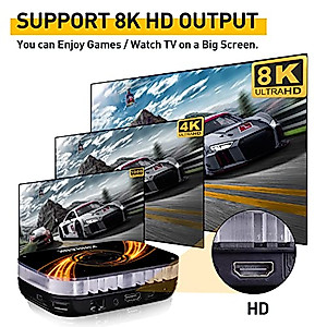 Kinhank Retro Video Game Console Built in 114000+ Nostalgic Games, Super Console X3 Plus Retro Gaming Console with 65+Emulators,EmuELEC 4.5/Android 9.0/CoreELEC All in 1,2.4G+5G WIFI,BT 4.0,Best Gift
