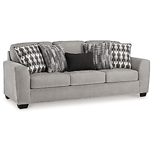 Signature Design by Ashley Avenal Park Casual Sofa with 5 Toss Pillows, Light Gray