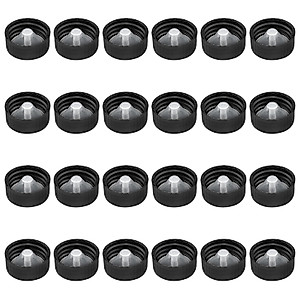 Dsjnf Phenolic Resin Covers for Daily Chemical Food and Cosmetic Bottles 24mm Black Polyester Seal Screw Caps 24PCS