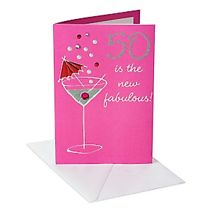 American Greetings 50th Birthday Card for Her (50 Is the New Fabulous)
