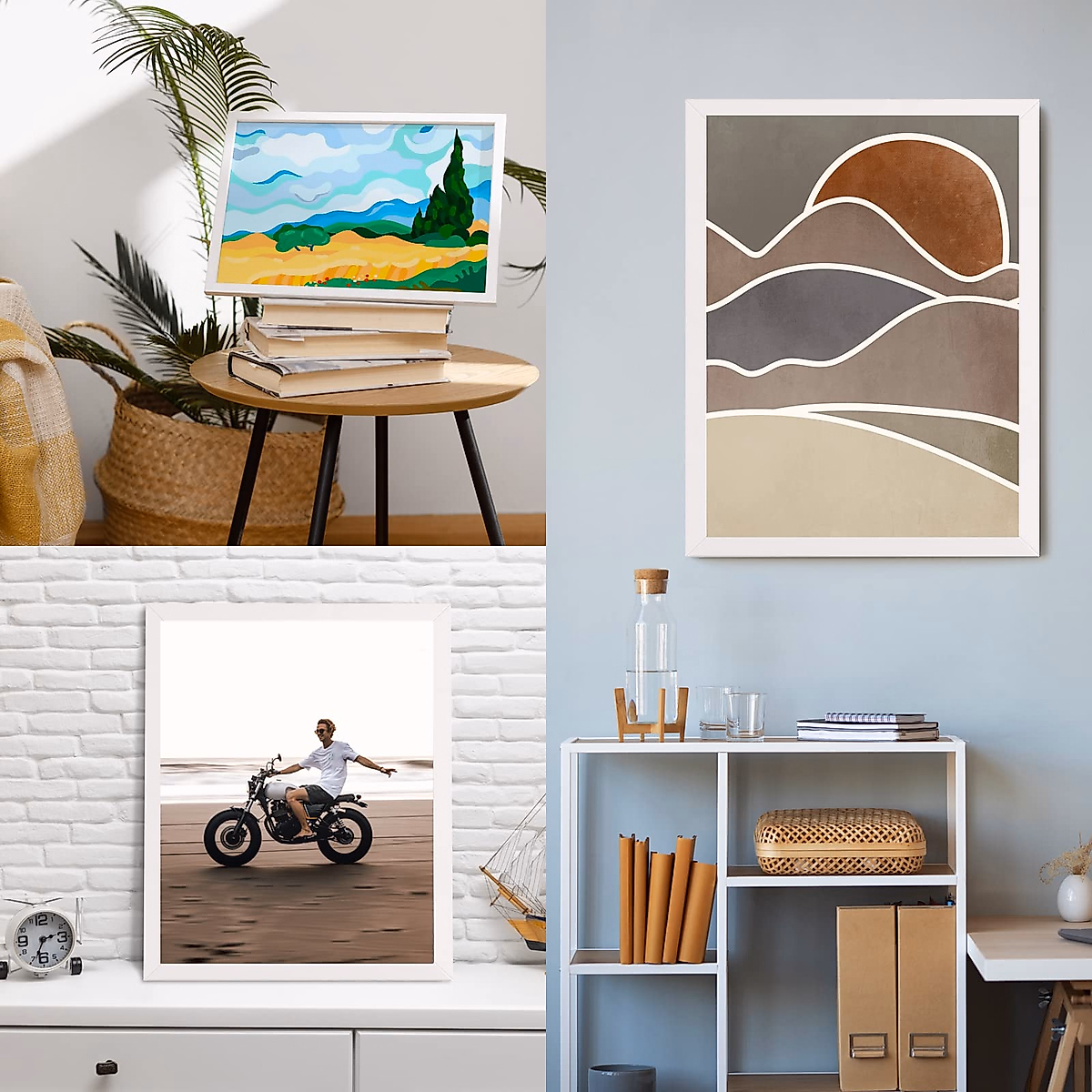 WEARTER 16x20 Poster Frames 2 Pack White 20 x 16 Picture Frame Solid Wood Frames 16 by 20 Photo Frames for Wall Mounted Frames Hanging Vertical and Horizontal