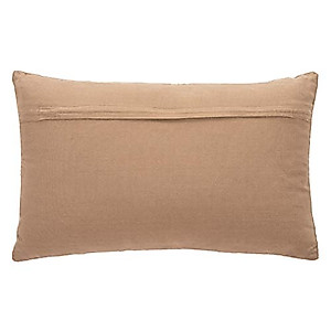 Safavieh Home Collection Hannia Abstract Brown and Bronze Foil 12 x 20-inch Decorative Throw Pillow, 12"x22"