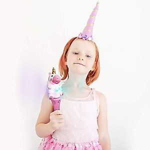 ArtCreativity Unicorn Wand - 9.5 Inch Light Up Spinning Wand with LEDs - Fun Pretend Play Prop for Kids - Unicorn Light Up Spinner Wand - Best Birthday Gift for Girls and Boys - Batteries Included