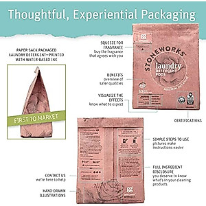 Grab Green Stoneworks Laundry Detergent Pods, Powered by Naturally-Derived Plant & Mineral-Based Powder Pods, Fragrance Free Rain, 50 Count (Pack of 1) Loads-EPA Safer Choice Certified