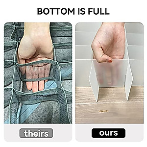 bonim Foldable Underwear Drawer Organizer Plastic Closet Storage Box for Bra, Lingerie, Undies, Waterproof Baskets Bins Containers Divider for Bedroom, Bathroom, Kitchen(4 Pcs, White)