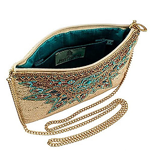 Mary Frances Sunrise Mini Crossbody Clutch Handbag, Gold