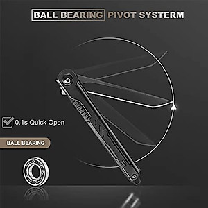 Folding Pocket Knife for Men with Clip, EDC Knives with Tanto Blade, Slim Gentleman's Knife for Outdoor Camping Hiking, Foldable Box Cutter Everyday Carry ?Black?