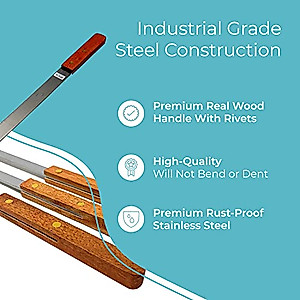 Unique Imports Professional Large 23-Inch Stainless Steel Brazilian Barbeque Style BBQ Skewers (Set of 12, 1 Inch Wide Skewers)