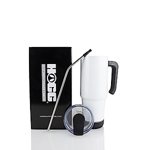Hogg 30oz Sublimatable Grippy Speaker Tumbler DIY, Customizable, Add Logo, Vinyl, Alcohol Ink, or Glitter & Epoxy, Bulk/Wholesale Tumblers (White)