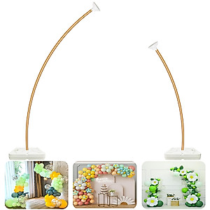 Balloon Arch Kit - Free Bending Shape, Balloon Column Stand Independent Suspended Standing, 12" Water-Filled Base - Ideal for Weddings, Baby Showers, and Birthday Parties (Golden 8.2ft & 5ft)