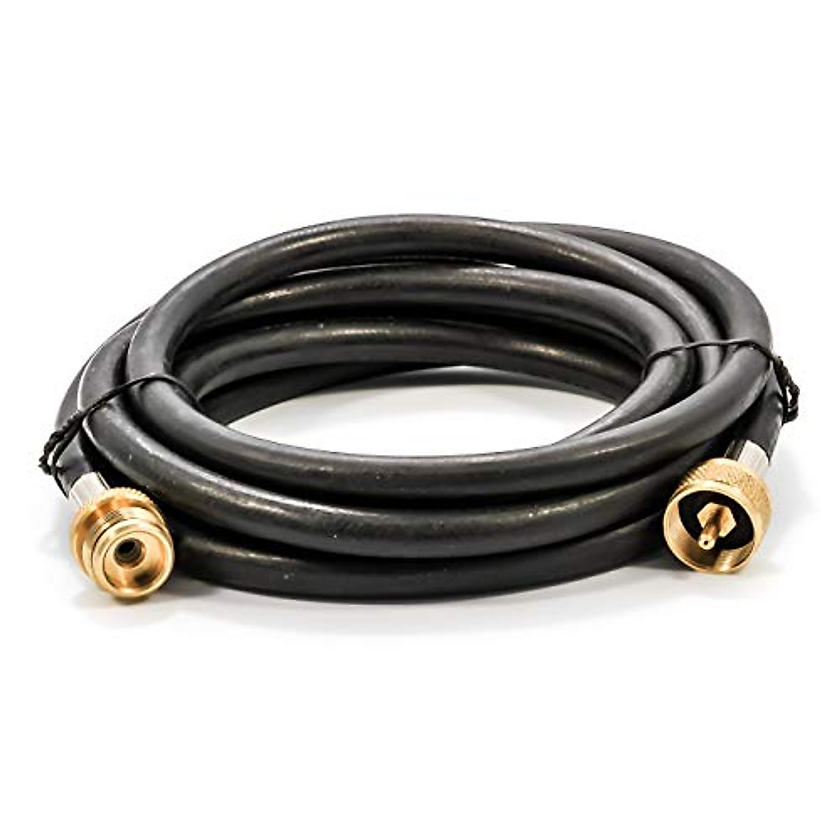 Camco Propane Brass 4 Port Tee- Comes with 5ft and 12ft Hoses, Allows for Connection Between Auxiliary Propane Cylinder and Propane Appliances (59123) , Black