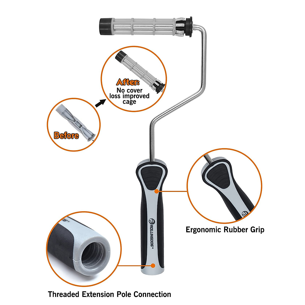 ROLLINGDOG Mini Roller - 4 Inch Jumbo Microfiber Small Paint Roller Covers 3/8” Nap