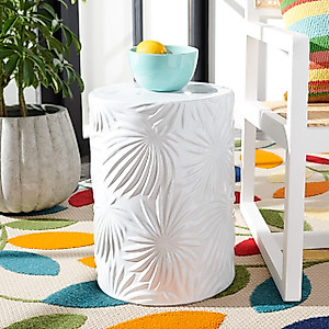 Safavieh Home Collection Kesha Ivory Ceramic Decorative Garden Stool ACS5211A