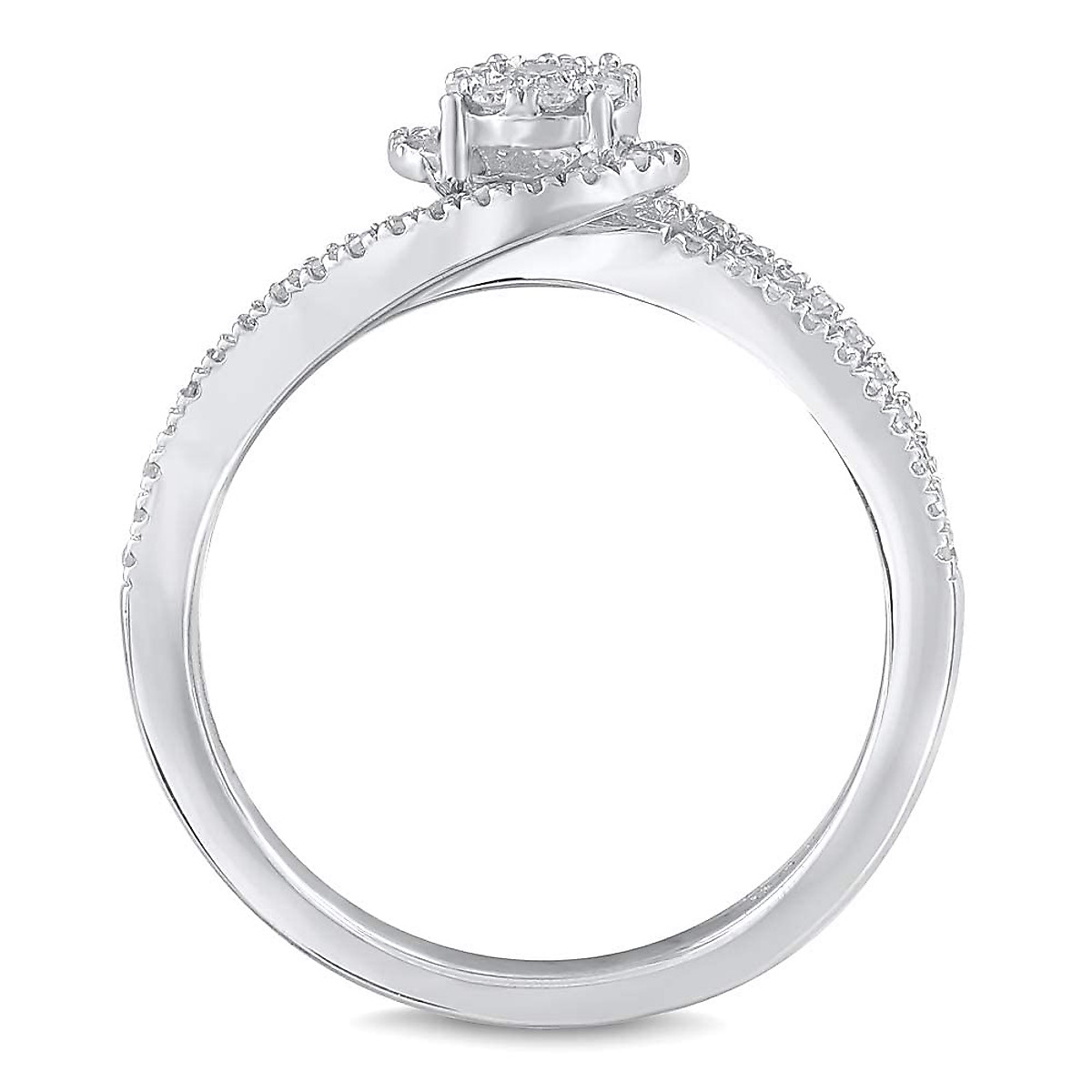 Diamond Promise Ring 1/4 cttw Sterling Silver I-J Color I2-I3 Clarity - Ring Size 6