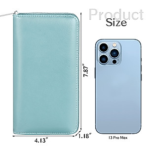 CILLA RFID Blocking 36 Credit Card Holders Women Wallet Zip Around Accordion Checkbook Wallet Large Capacity Genuine Leather Purse