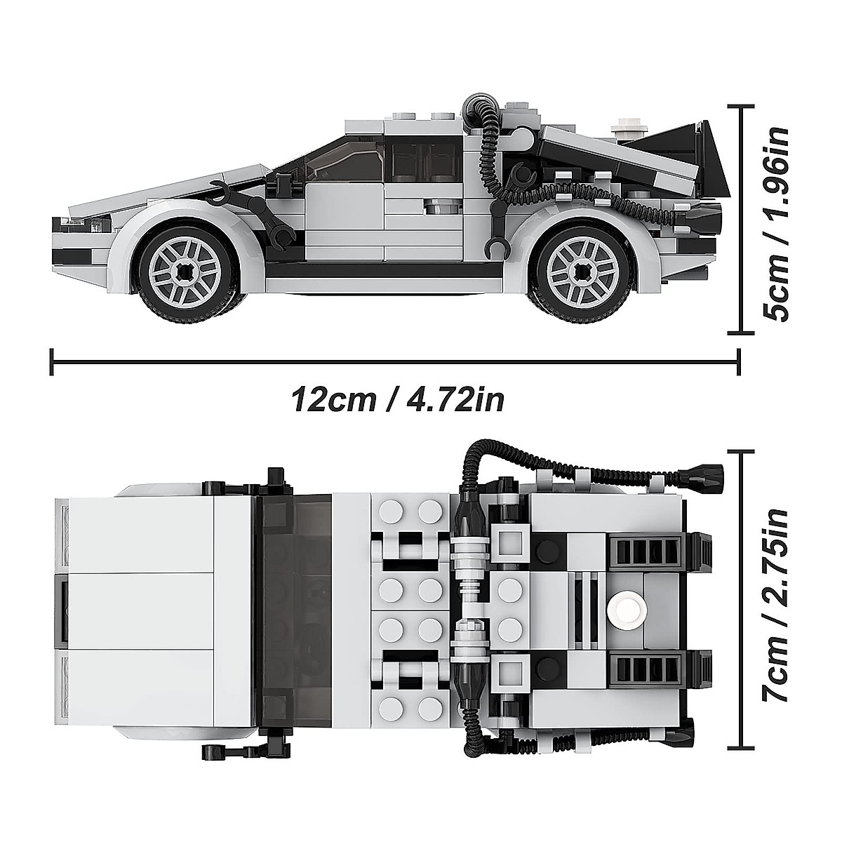 Tenhorses Delorean Time Machine Building Set, Back to Future Building Brick Toys, Classic Movie Model Car in Minifig Scale, Time-Traveling Building Model Toys Gift for Fans and Kids(208 Pieces)
