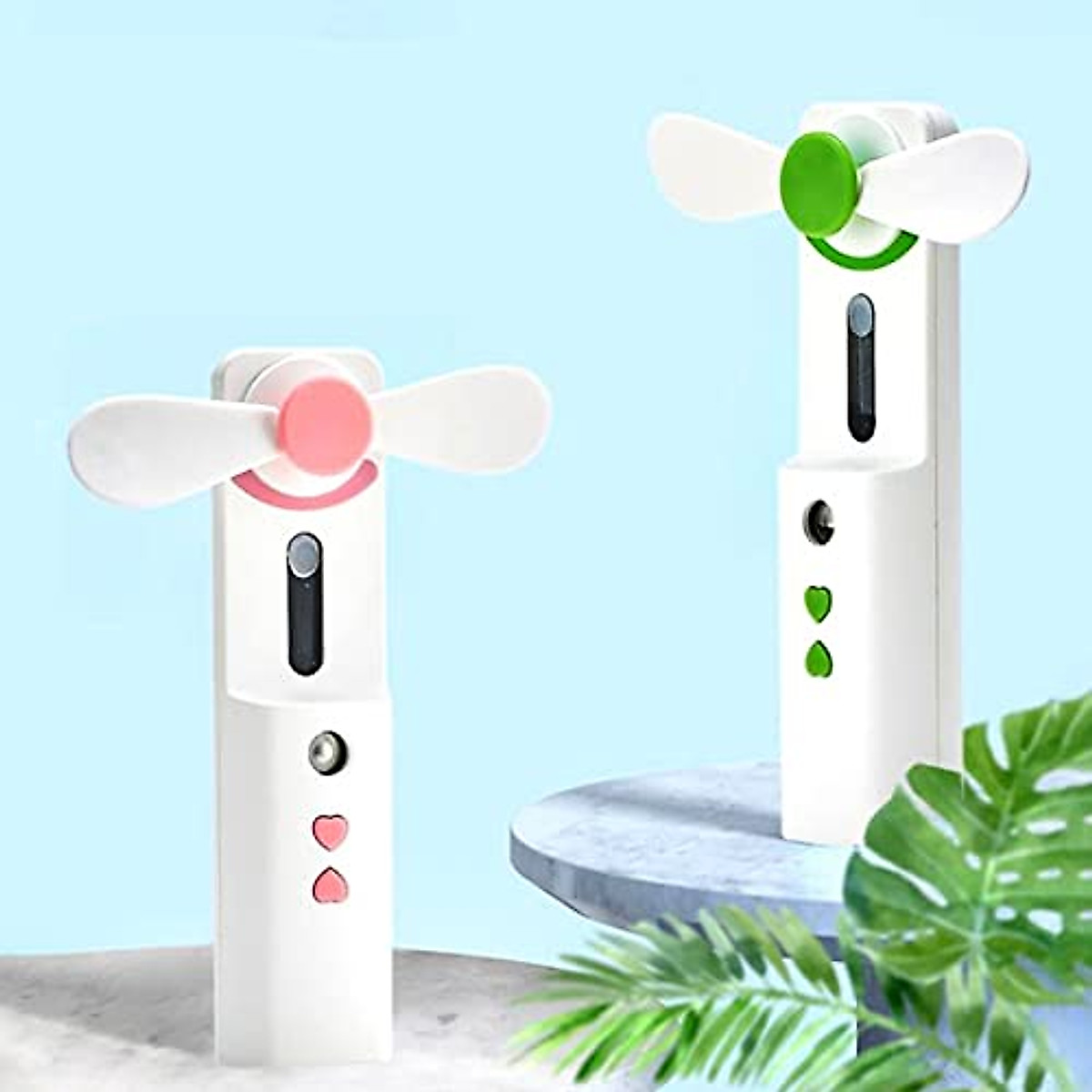 Crethinkaty Mini Handheld Fan USB Misting Fan Portable Pocket Mini Spray Hydrating Fan, for Home Office Indoor Use Outdoor Travel(2 Speeds)