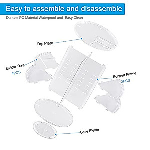 chfine 360 Rotating Makeup Organizer, Adjustable Large Capacity Detachable Spinning Cosmetics Organizer with 4 Holder Storage Rack, Lazy Susan Makeup Organizer Makeup Sets (Crystal Clear)