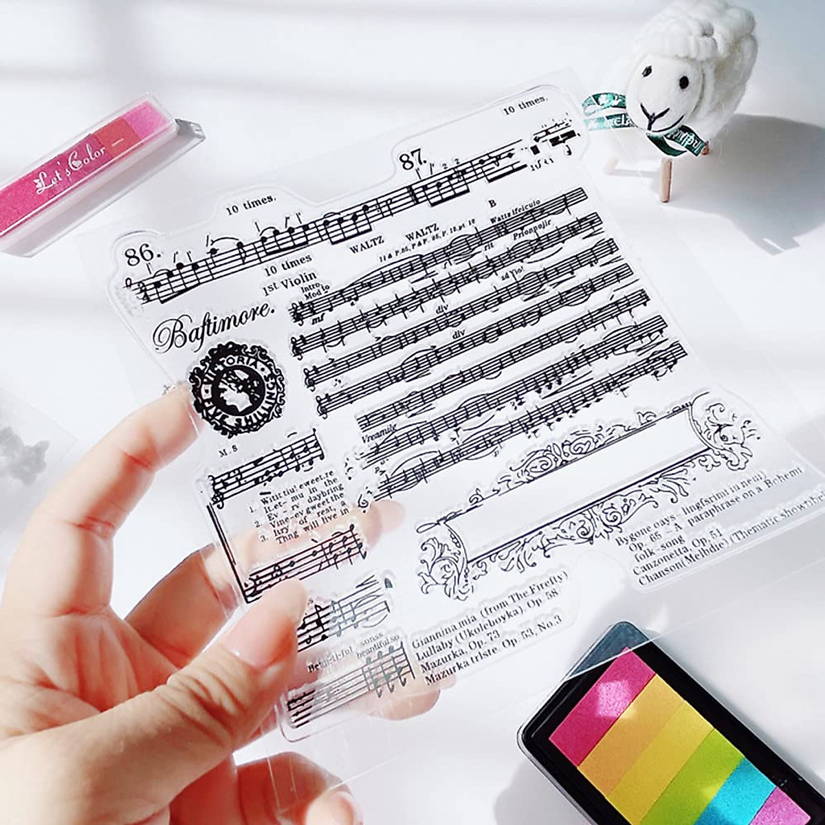 Musical Note Score Staff Clear Stamps Transparent Silicone Stamp Album Cards Rubber Stamp for Card Making Decoration and DIY Scrapbooking